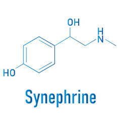 Synephrine molecule skeletal formula Royalty Free Vector