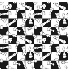 Chess pieces seamless pattern set pieces Vector Image