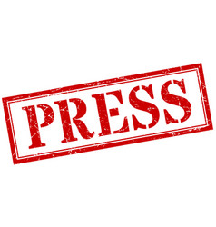 Square grunge red press stamp Royalty Free Vector Image