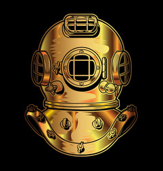 Skull in broken diving helmet Royalty Free Vector Image