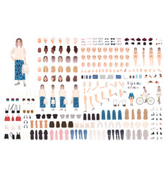 Stylish young girl creation set or diy kit Vector Image