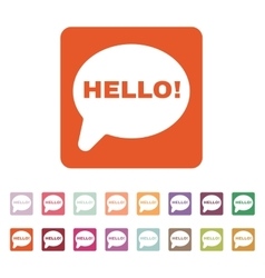 The hi icon Greet and hello symbol Flat Royalty Free Vector
