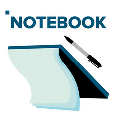 Notepad and pencil templates colorful banner Vector Image