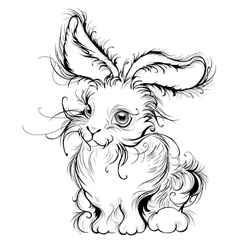 Magic white rabbit Royalty Free Vector Image - VectorStock