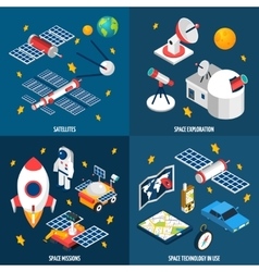 Space ship isometric flowchart Royalty Free Vector Image