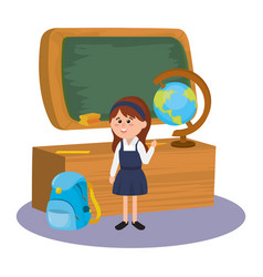 School world map cartoon Royalty Free Vector Image