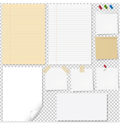 Blank note paper on transparent background Vector Image