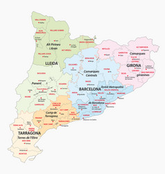 Catalonia administrative and political map with Vector Image