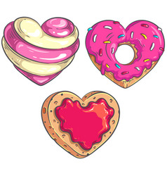 Sweet donut heart Royalty Free Vector Image - VectorStock