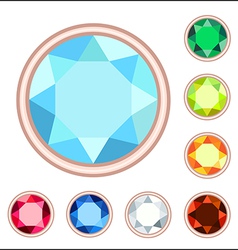 Circle gemstone set Royalty Free Vector Image - VectorStock