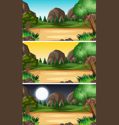 Nature landscape scene at different times day Vector Image