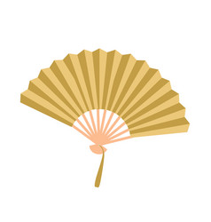 Golden hand fan isolated on white background Vector Image