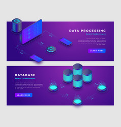 Data analysis and transaction concept banner Vector Image
