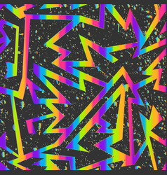 Graffiti geometric seamless pattern with grunge Vector Image