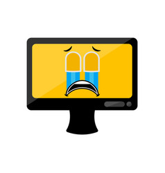 Isolated angry computer screen emote Royalty Free Vector