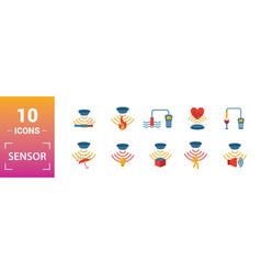 Sensor icon set include creative elements water Vector Image