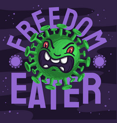 Corona virus monster covid-19 artwork Royalty Free Vector