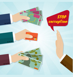 Say no to corruption and bribery Royalty Free Vector Image