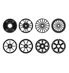 Wooden wheel cartoon set icon Royalty Free Vector Image