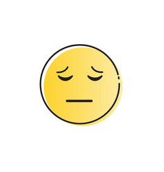 Cartoon face sad negative people emotion icon Vector Image