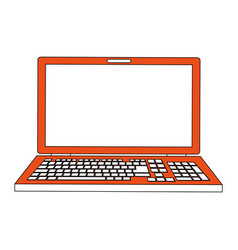 Color image cartoon front view laptop computer Vector Image