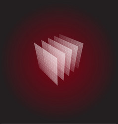 Abstract shape red geometric visualization Vector Image