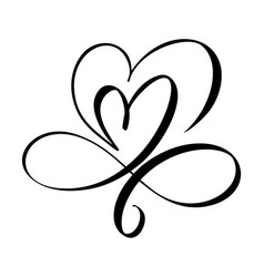 Hand drawn two heart love sign romantic Royalty Free Vector