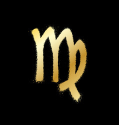 Virgo golden zodiac sign horoscope symbol Vector Image