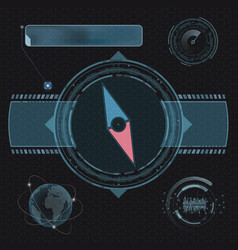 HUD navigation map screen elements Royalty Free Vector Image