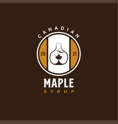 Vintage retro style for maple syrup logo design Vector Image