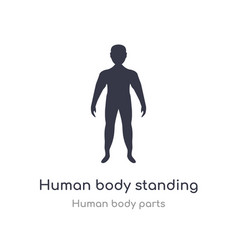 Outline human body standing black icon isolated Vector Image