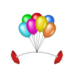 Multicolored glossy balloons lifting a gift box Vector Image