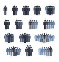 Workgroup with leader sign set people group icons Vector Image