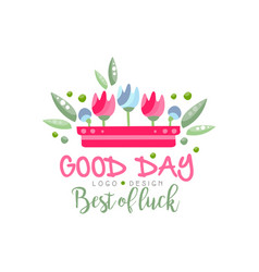 Good day happy time logo design element can Vector Image
