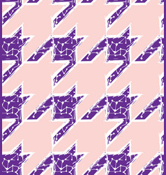 Houndstooth seamless pastel pink and white pattern