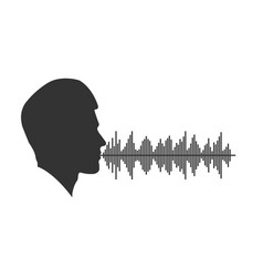 Male voice spectrum head silhouette Royalty Free Vector