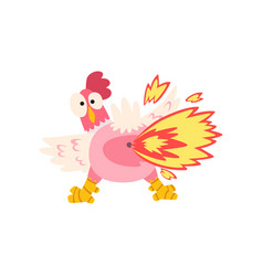 Hot spicy chicken set rooster on fire creative Vector Image