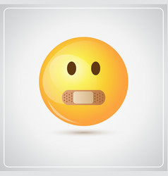 Cartoon face silent not speaking people emotion Vector Image