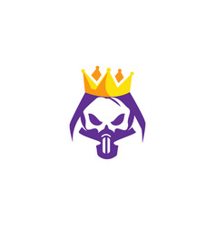 Creative skull crown logo design Royalty Free Vector Image