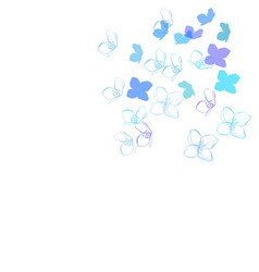 Blue flower line bright colorful card background Vector Image