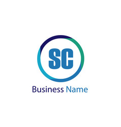 Initial letter sc logo template design Royalty Free Vector