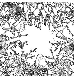 Winter outline seamless border Royalty Free Vector Image