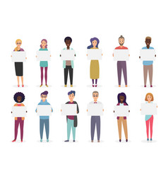 A smiling young boy near the flowers holding an Vector Image