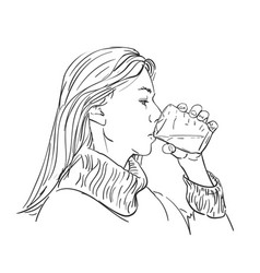 Drink more water young people taking water Vector Image