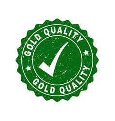 Gold quality watermarks with grunge surface Vector Image