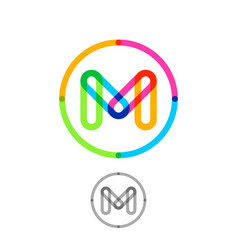 M letter logo transparent monogram shadow digital Vector Image