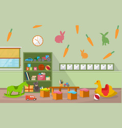 Kindergarten classroom interior children kids Vector Image