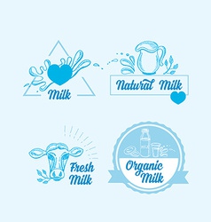 Natural milk with splashes icons design Healthy Vector Image