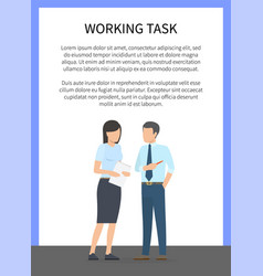 Working task frame banner Royalty Free Vector Image