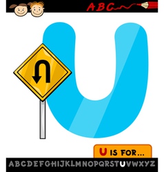 U turn sign clip art cartoon Royalty Free Vector Image